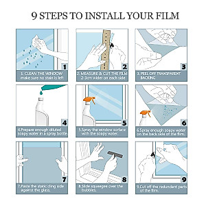 HIDBEA Frosted Window Privacy Film Non-Adhesive, Reusable Window Glass Films Heat Control Self Static Cling Removable Window Stickers for Home Office Living Room (White Frosted, 35.4 Inch x 8.2 Feet)