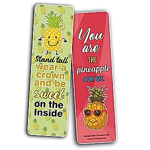Creanoso Pineapple Bookmarks (5-Sets X 6 Cards) – Daily Inspirational Card Set – Interesting Book Page Clippers – Great Gifts for Adults and Professionals