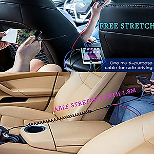 Laugwey Multifunction USB Charging Cable Set,3 Pack 3 in 1 Nylon Braided Charging Cord,Multiple USB Fast Charger Cords for Home,Office,Car