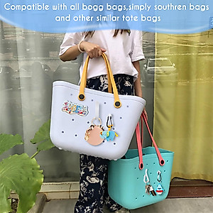 AIERSA Inserts Hooks Accessories for Bogg Bag,Charms Key Holder Carabiner for Bogg Bags,Pouch Earphone Tassel Keychain Cup Holder Attachment Compatible with Simply Southern Rubber Beach Totes Bags