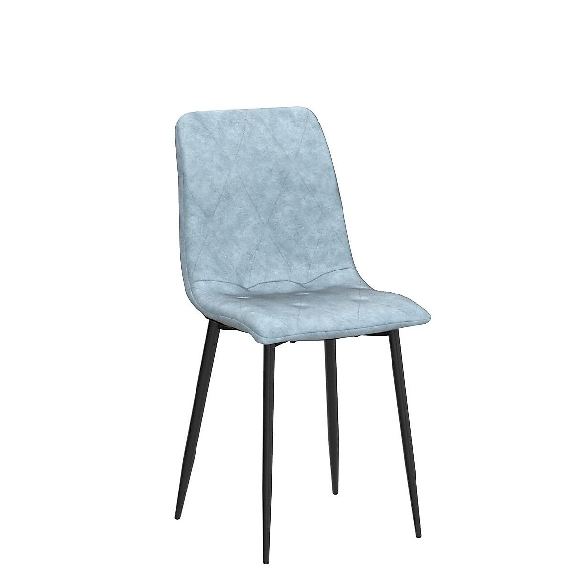 Btrpily 4 Set of Dining Chairs, Metal Frame Dining Chair for Kitchen Room,Technology Cloth Seat Chair for Living Room, Bedroom(Light Blue)