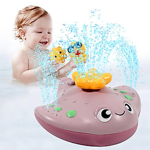 Bath Toys, Whale Bath Toy Sprinkler, Stingray Automatic Spray Water, Induction Sprinkler Bathtub Baby Toys for Infants Toddlers, Pool Bathroom Baby Toy Boys & Girls Gift
