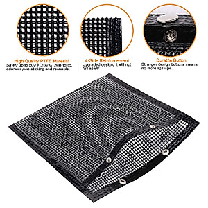 2 PCS BBQ Mesh Grill Bags for Outdoor Grill, Non-Stick Barbecue Bags Reusable for Charcoal Gas Electric Grills Smokers BBQ Veggie Grill Bags for Cooking Vegetables Grilling Bag Pouches Heat-Resistant