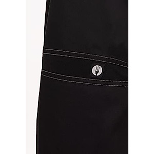 Chef Works Men's Cool Vent Baggy Chef Pants, Black, Medium