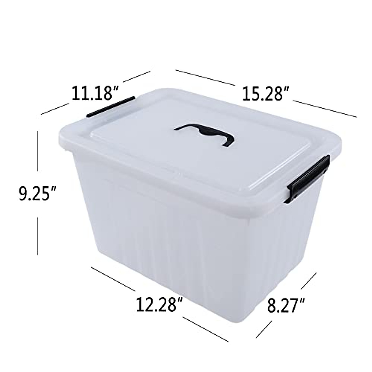 Farmoon 20 Quart Clear Latching Storage Bin with Handle, 4 Packs Plastic Storage Boxes