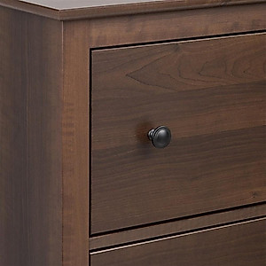 Prepac Yaletown Traditional 2-Drawer Tall Nightstand Side Table, Bedside Table with 2 Drawers and Open Shelf 16" D x 23" W x 28" H, Espresso, EDNH-1202-1