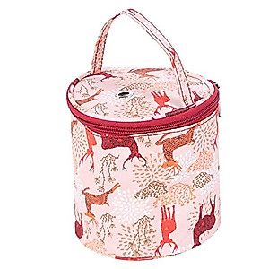Knitting Storage Bag, Knitting Organizer Bag Yarn Bag with Large Craft Supplies Bag for Storing Knitting Crochet Needles Accessories(Small Barrel)