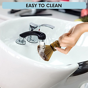 G. S. I. Professional Neck Hair Duster | Barber Brush | Barber Supplies | Professional Barber Accessories | Hair Styling Tools | Brown Hair Brush | Single Pack 14 x 4.5 cm