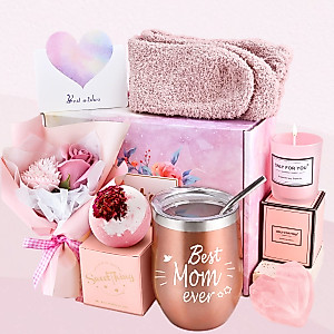 JUPOZOP New Mom Gifts for Women After Birth, Birthday Gifts for Mom from Daughters, Relaxing Gifts for Mom Baskets, Gift Basket for Mom Grandma Nana Mother in Law Women