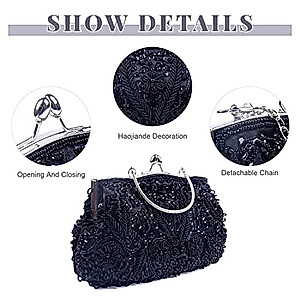 FUKZTE Purses and Handbags Envelope Evening Clutch Crossbody Bags Wedding Party Shoulder Bag for Women,black