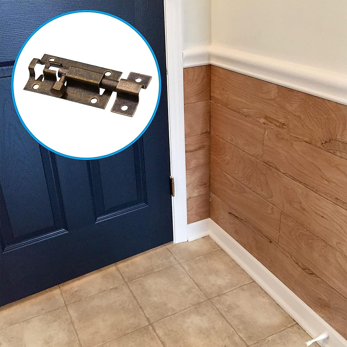 Mikayon 2 Inches Sliding Door Latch,6 Pcs Golden Latch Lock,Barrel Bolt Latch with Screws,Stainless Steel Barrel Bolt for Door Bedroom Bathroom Window Fence (Antique Bronze)