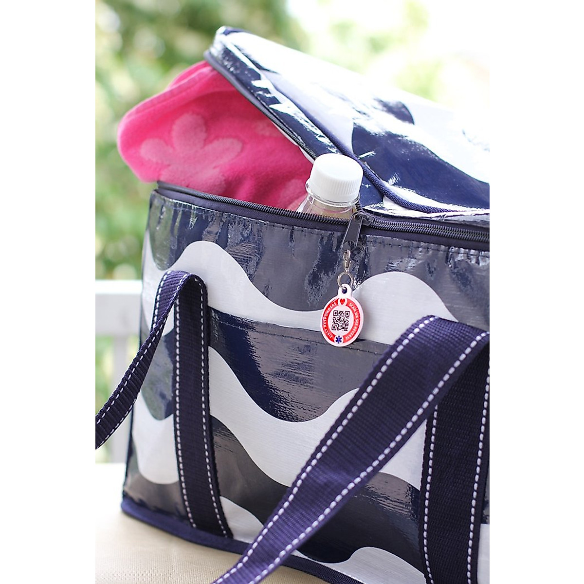 Dynotag® Web Enabled Smart Medical ID/Emergency Information Round Steel Tag - 30 mm. Includes Lobster Clasp, with DynoIQ™ & Lifetime Service.