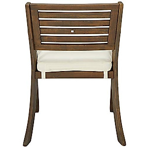 Christopher Knight Home Helen Outdoor Acacia Wood Dining Chair, Gray and Crème