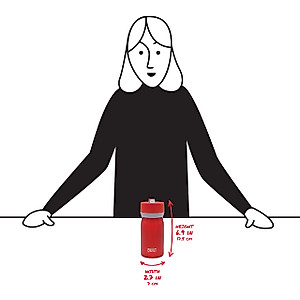 BUILT Cascade Double Wall Vacuum Insulated Stainless Steel Wide Mouth Water Bottle with Comfort Grip and Straw Lid and Carry Handle, 12 Ounces