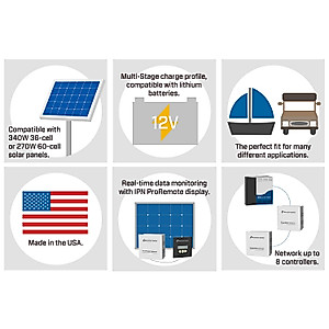 Blue Sky Energy Solar Boost SB2512iX-HV-Li, 25A MPPT Solar Charge Controller for 4S LiFePO4 Batteries. Auxiliary Output for Dual Battery Charge or 25A LVD Load Output