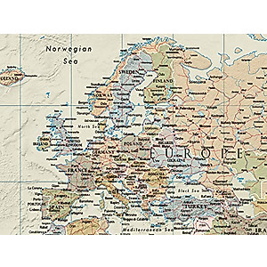 Swiftmaps World and USA Contemporary Premier 3D Two Wall Map Set (24x36 Laminated)