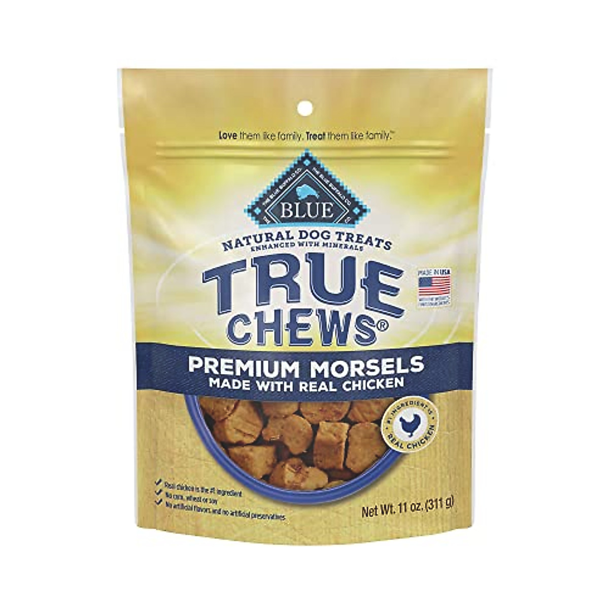 Blue Buffalo True Chews Premium Morsels Natural Dog Treats, Chicken 11 oz bag