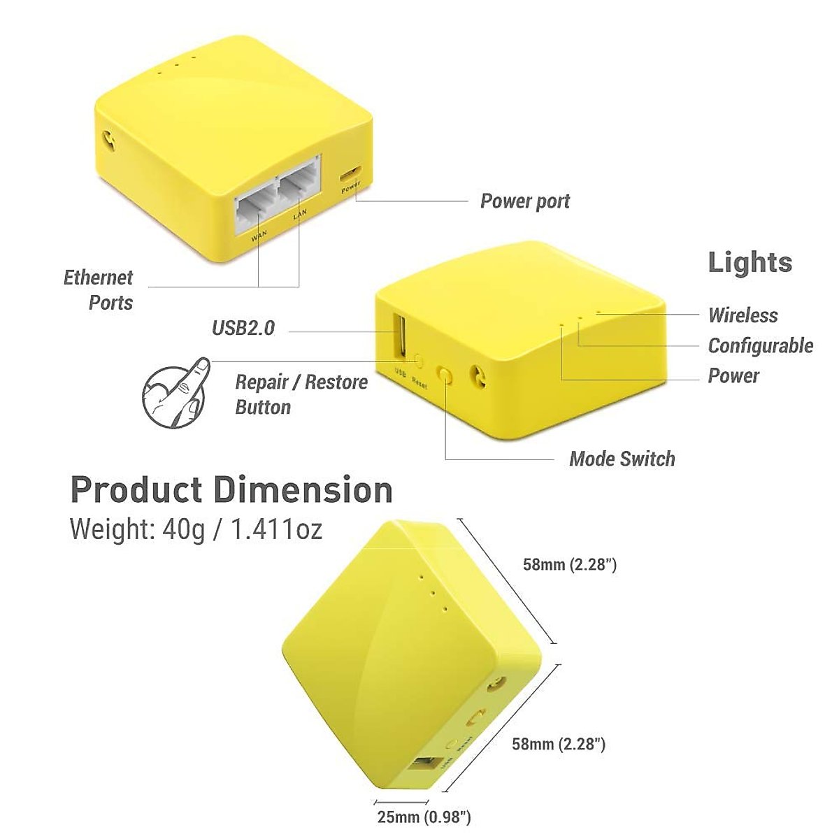 GL.iNet GL-SFT1200 (Opal) Secure Travel WiFi Router & GL.iNet GL-MT300N-V2(Mango) Portable Mini Travel Wireless Pocket VPN Router