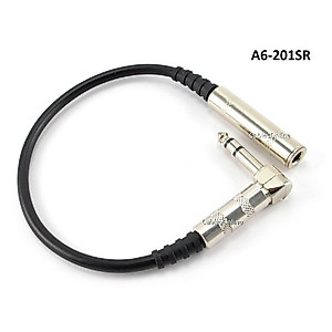 CablesOnline 1ft Right-Angle (6.35mm) 1/4in. Stereo Male to Female Audio Extension Cable (A6-201SR)