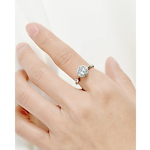 Akeoqi Fidget Anxiety Rings Rotatable Stress Relief Bead Ring Size Adjustable Open Design Ring Spinner Fidget Ring Inlaid Cubic Zirconia Round CZ Shape Ring Jewelry for Women Gifts