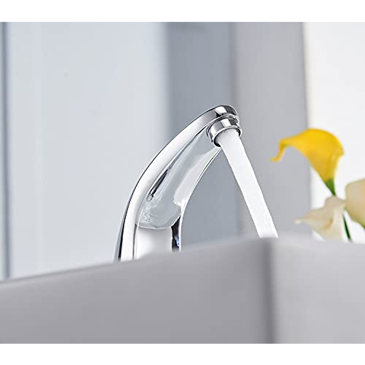 Greenspring Bathroom Sink Faucet Automatic Sensor Touchless with Hole Cover Plate Hands Chrome Vanity Modern Faucets Commercial with Control Box and Temperature Mixer