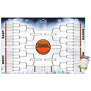 Trends International Collegiate - 64 Team Bracket Wall Poster, 22.375" x 34", Premium Poster & Mount Bundle