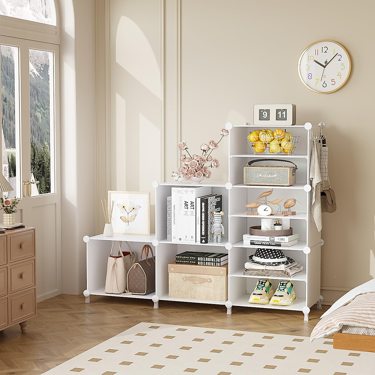 AWTATOS Closet Organizer 6 Cube Storage Shelves Portable Closet Clothes Organizers and Storage Stackable Cubby Shelving for Closet Bedroom Living Room Office White