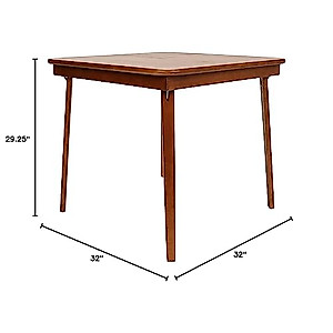 STAKMORE Straight Edge 32" Square Folding Card Table, Cherry Finish