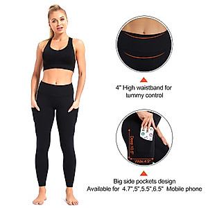 SP3LOPS Yoga Pants with Pockets for Women High Waisted Tummy Control Women's Buttery Soft Yoga Workout Leggings Running Pants Black