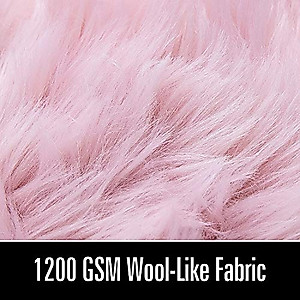 LOCHAS Soft Fluffy Faux Fur Rugs for Bedroom Bedside Rug 2x3, Washable Furry Area Rug Carpet for Living Room Dorm Floor, Durable Faux Throw Carpets, Pink