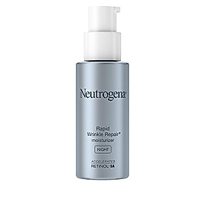 Neutrogena Rapid Wrinkle Repair Retinol Anti-Wrinkle Night Moisturizer Cream, Anti-Wrinkle Face & Neck Cream Moisturizer with Hyaluronic Acid & Retinol, Paraben-Free, 1 fl. oz