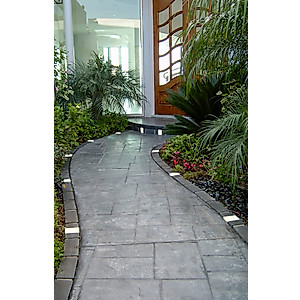 Let's Edge It! Decorative Plastic Brick Edging with 4 Built-in Solar Lights, Terra Cotta, 20-Foot Kit - Argee RG820SG, Gray