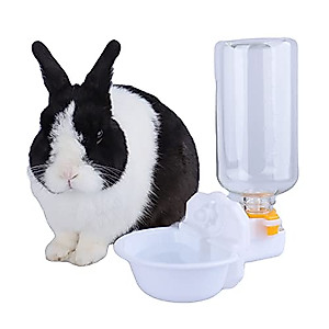 RUBYHOME 17oz BPA Free Cage Water Bottles for Rabbits, Ferrets, Cats and Other Small Animals, Anti-Overflow Water Dispenser for Crate (White)