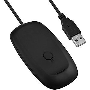 Wireless USB Gaming Receiver Adapter Compatible with Microsoft Xbox 360 Controllers, Desktop PC Laptop Gaming Adapter for Windows PC