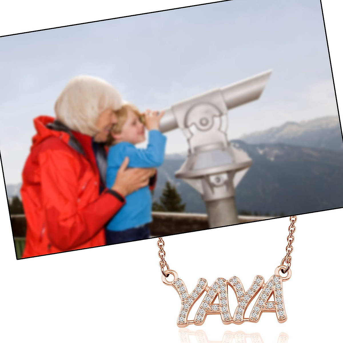 ENSIANTH Yaya Necklace Grandma Jewelry Yaya Letter Necklace Nana Mimi Gigi Gift Family Jewelry (RG)