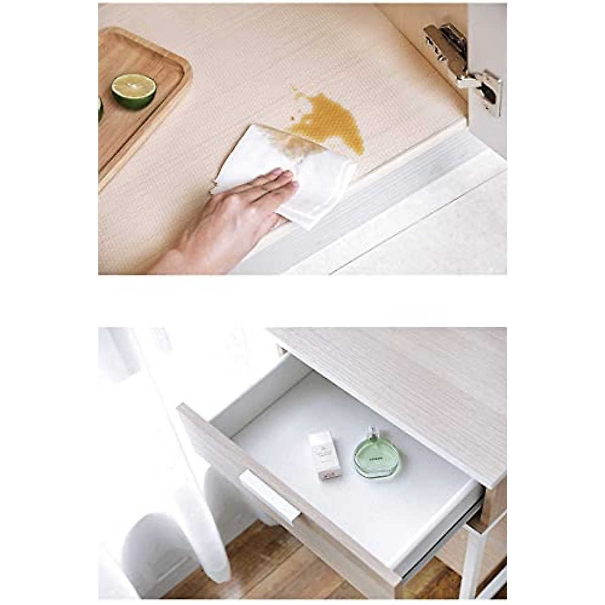 Bloss Shelf Liner Cabinet Pad Refrigerator Mat Table Mat Non Adhesive EVA Washable Drawer Liner for Kitchen Home (Clear, 17.7 ×59 Inch)