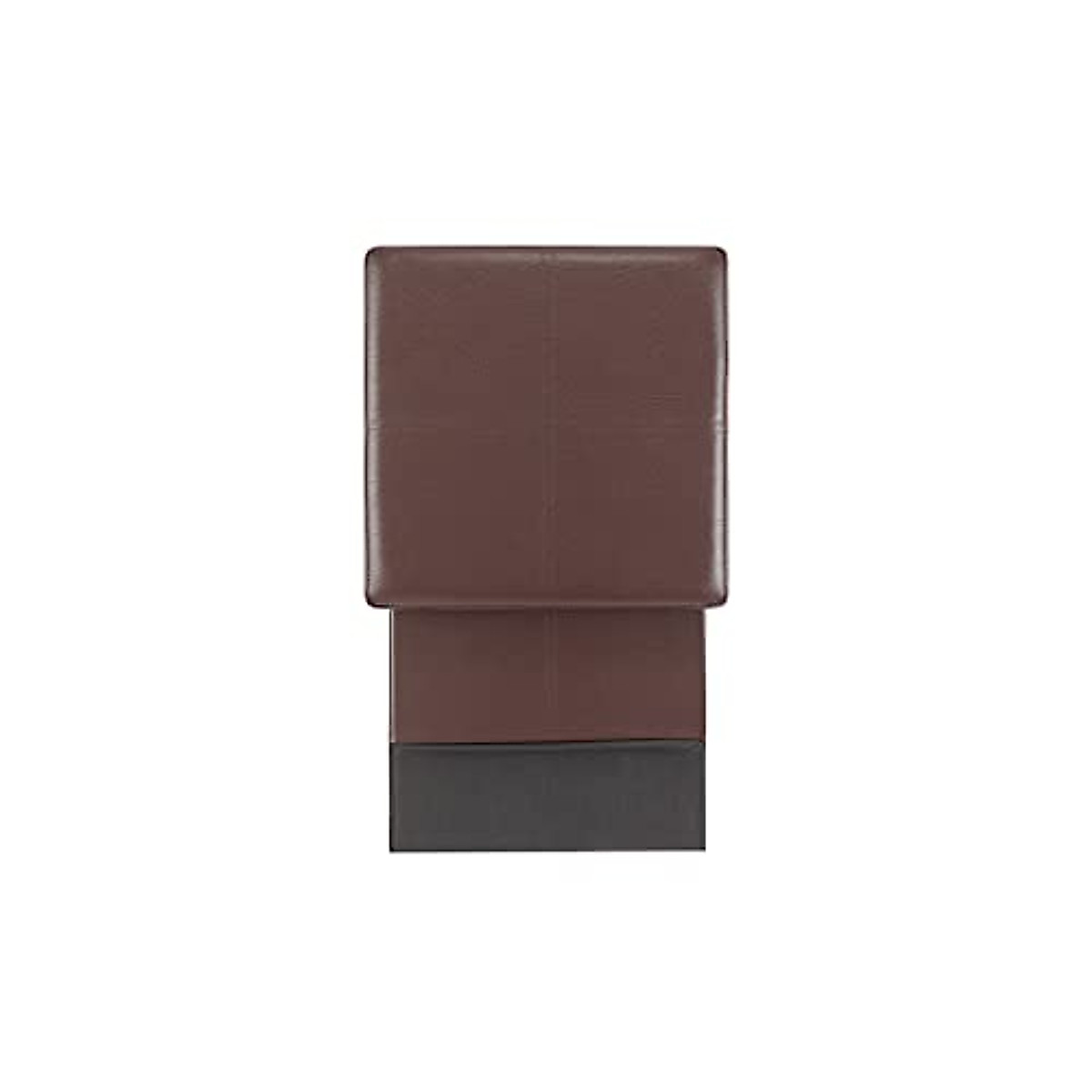 Fresh Home Elements FHE 12” Folding Storage Ottoman Cube, 12 x 12 x 12, Brown Vegan Faux Leather, Easy Transformation for Extra Storage, Seating, and Foot Rest, Family, Guests, Decluttering