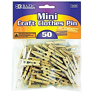 DDI 1193793 BAZIC Mini Natural Clothespins 50-Pack