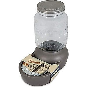 Petmate Mason Inspired Replendish Gravity Waterer, Water Dispenser for Dogs and Cats, 1 Gallon Silver