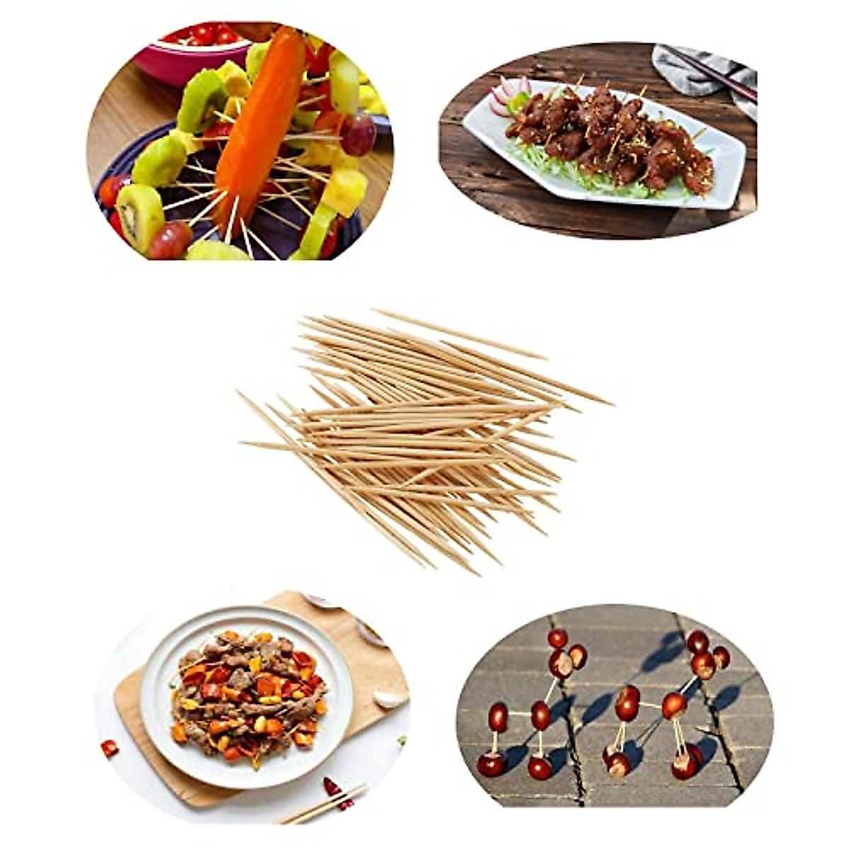 Gmark Round Hotel Toothpicks 800 ct - 3 Boxes Pack Total 2400 ct - 2.5" Natural Wooden Toothpicks GM1021