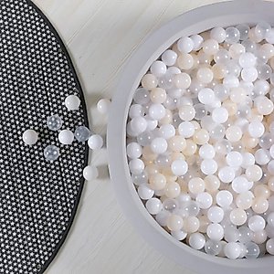 GOGOSO Ball Pit Balls 100 - Soft Plastic Balls for Babies Toddlers Kids Children with Storage Bag for 1 2 3 Years Old, 3 Colors (100 Balls) White Beige Transparent