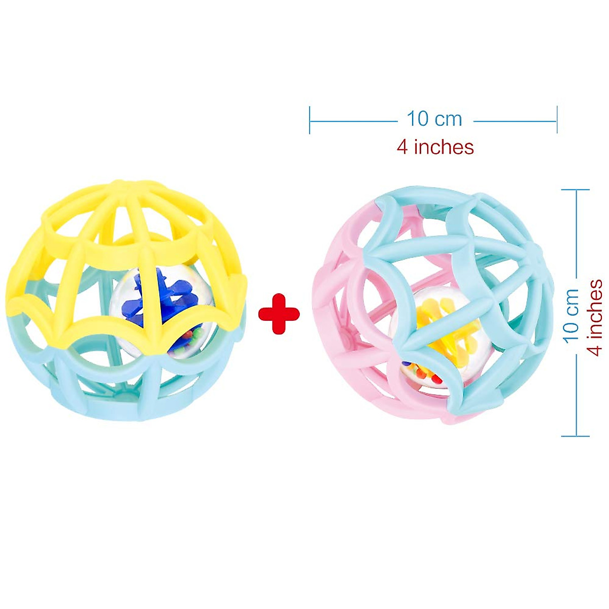 Play Ball Baby for Toddlers | 2 Outer Plus 2 Inner Balls | Rattles and Rolls for Double The Fun | Safe for Any Age