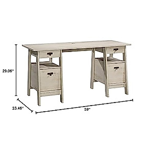 Sauder Trestle Executive Trestle Desk, Chalked Chestnut finish