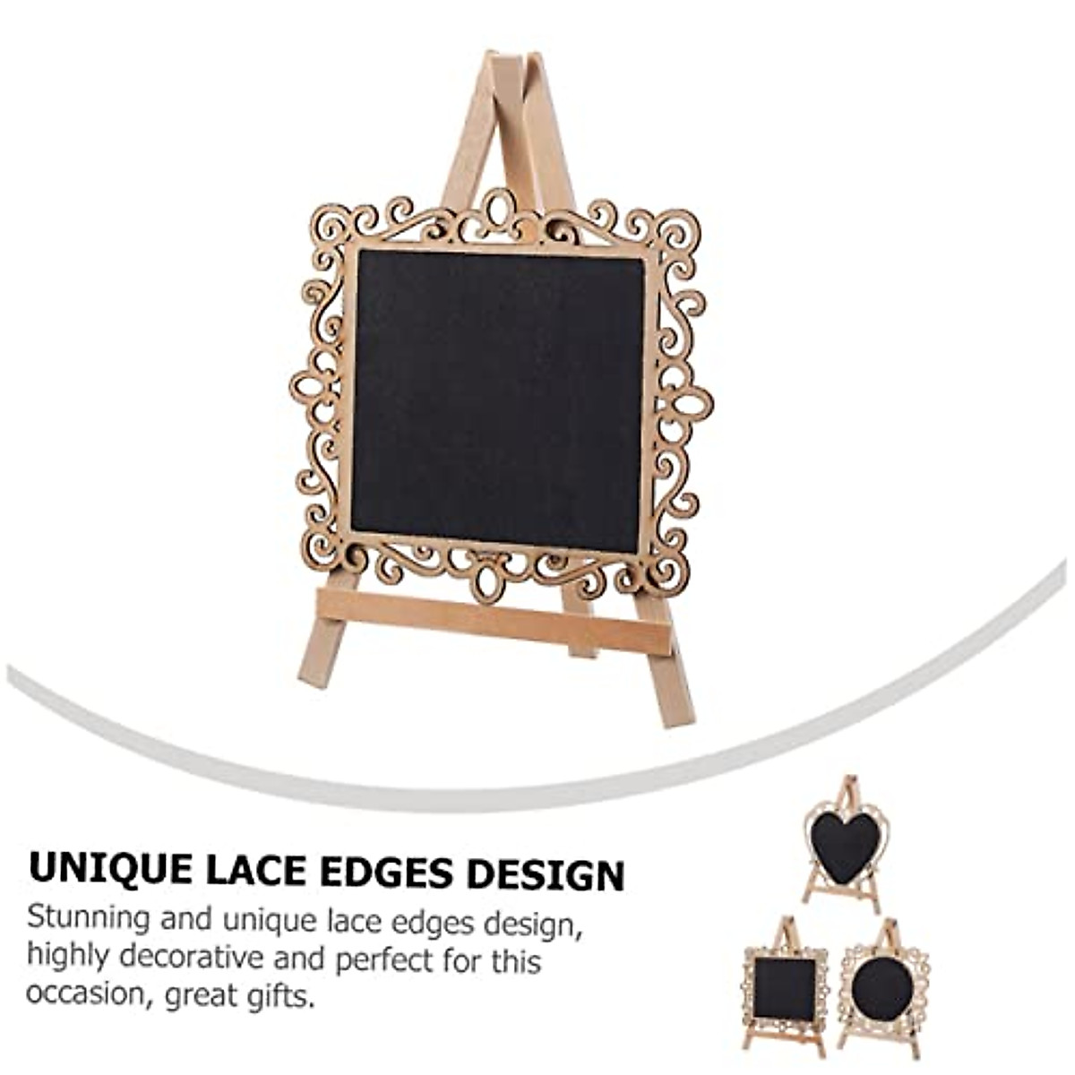 DECHOUS 3pcs Small Blackboard Wedding Easel Chalkboard Mini Table Blackboards Table Blackboard with Stand Tabletop Blackboard Mini Blackboard Easel Wood Office Price Tag Rewritable