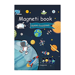JITEBTI Space Magnetic Puzzles Play Scene 38 Piece for Kids Imagination and Creativity,Easy to Carry Kids Magnetic Travel Games, Learning & Educational Space Toys for Kids Age 3