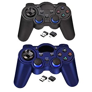 USB 2.4G Wireless Game Controller 2 Pack for PC/Laptop Computer (Windows XP/7/8/10)/ Android / PS3 & Steam Joystick Gamepad for pc Games Controller Compatible Android