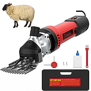 Towiac Sheep Shears ,550W Professional Electric Sheep Clipper,Farm Livestock Clippers Kit for Thick Coat Animals, 6 Speeds Heavy Duty Dog Shears for Thick Fur