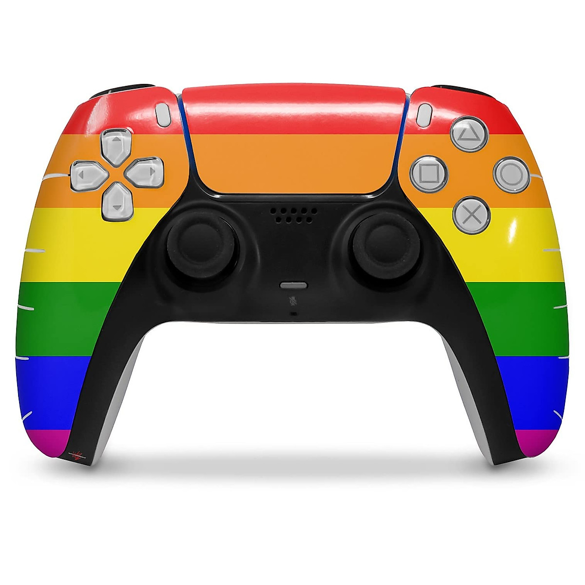 WraptorSkinz Skin Wrap compatible with Sony PS5 DualSense Controller Rainbow Stripes (CONTROLLER NOT INCLUDED)
