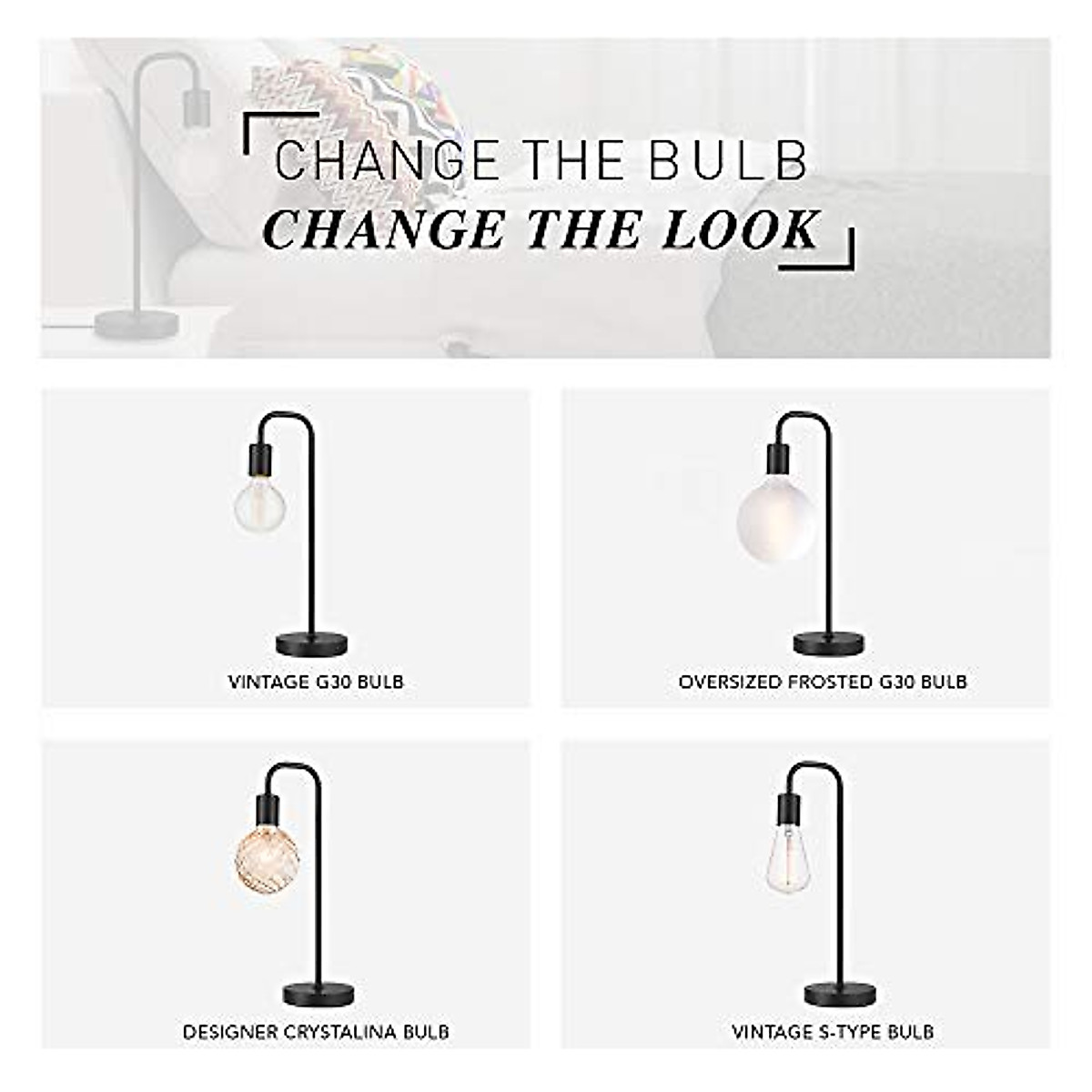 Globe Electric 12920 Holden Table Lamp, 18", Black Satin