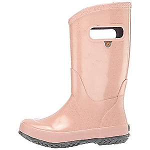 Bogs Rainboot Print Waterproof Rain Boot, Glitter-Rose Gold, 2 US Unisex Little Kid